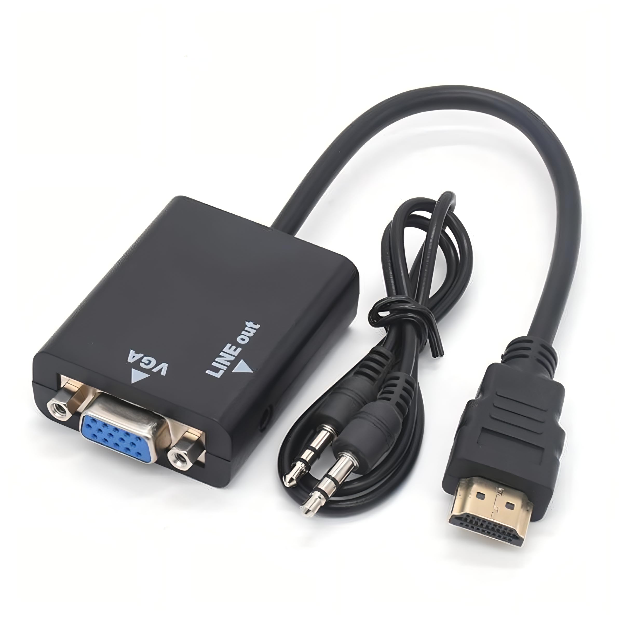 Cabo Conversor Adaptador Hdmi Para Vga Com Saída De Áudio e Cabo P2 ...