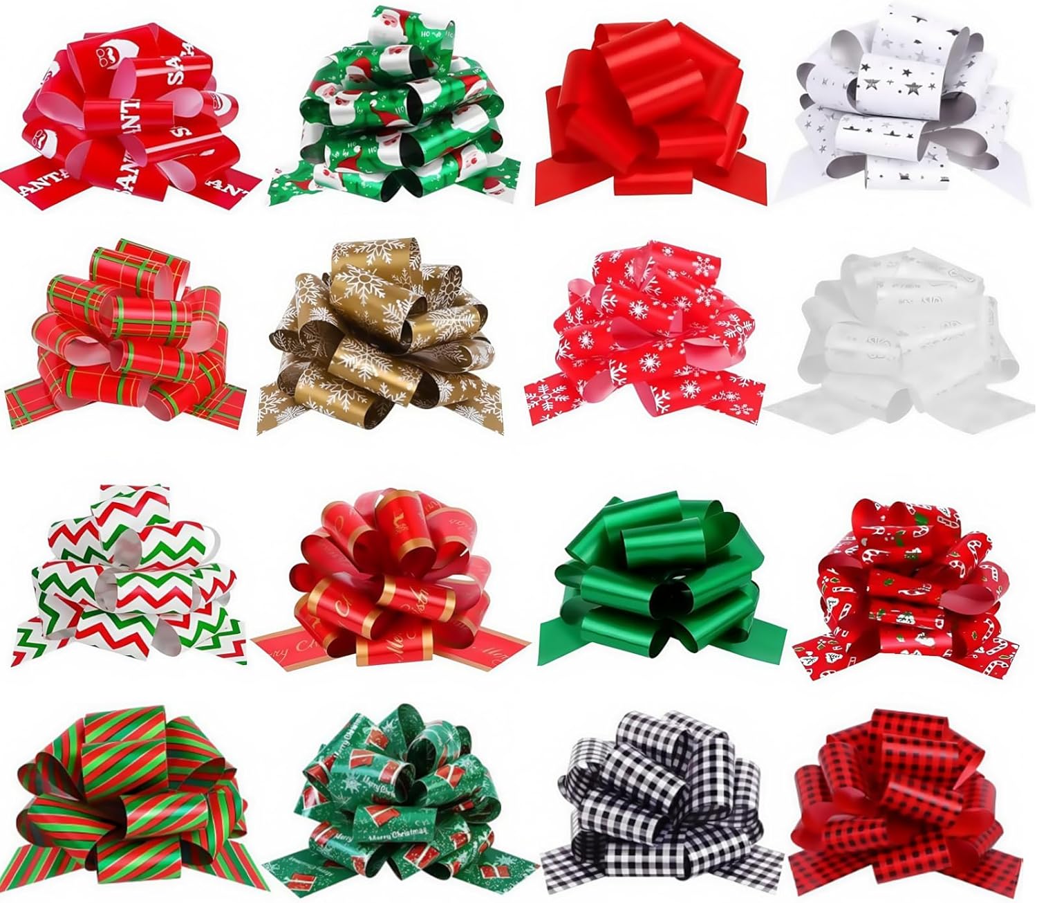 CCZAILAI Christmas Bows for Gift Wrapping, 16pcs Pull Bows in Red and ...