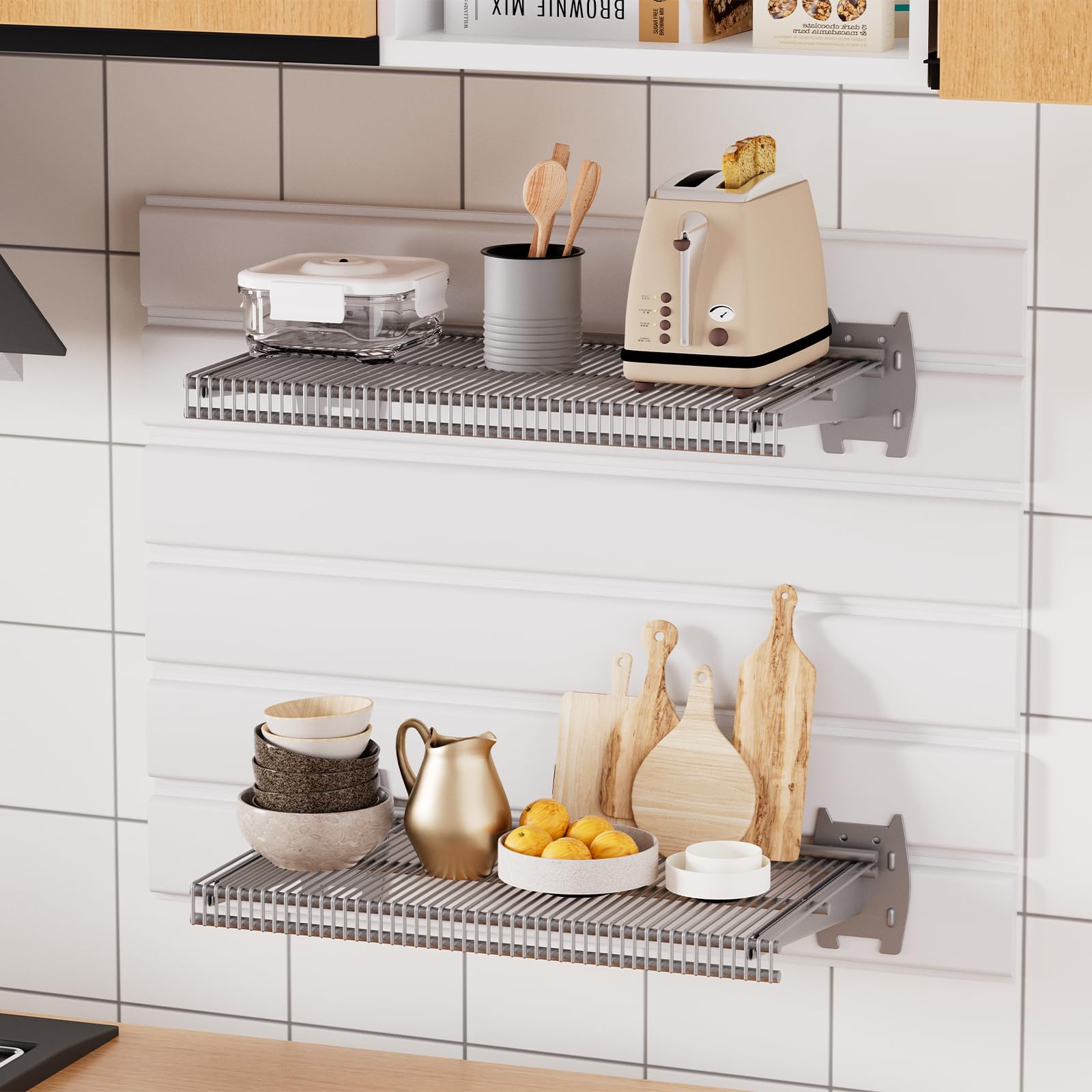 Snapklik.com : Tonchean Slatwall Shelves 24Inch, 2 Pack Slatwall ...