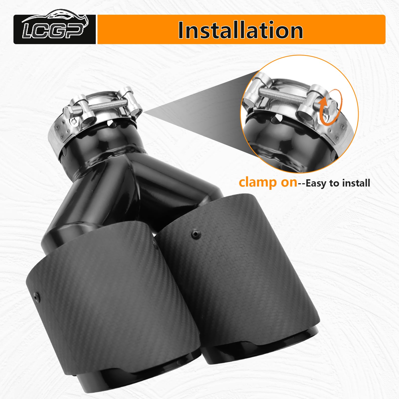 Snapklik.com : 2 Pack Carbon Fiber Exhaust Tip 2.5" Inlet To Dual 3.5 ...
