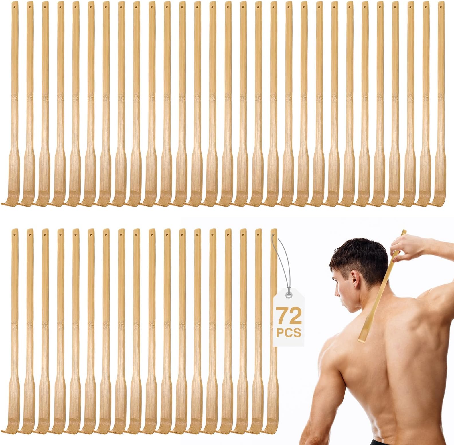 Amazon.com: Yinkin 72 Pcs Bamboo Back Scratcher Bulk Traditional Manual ...