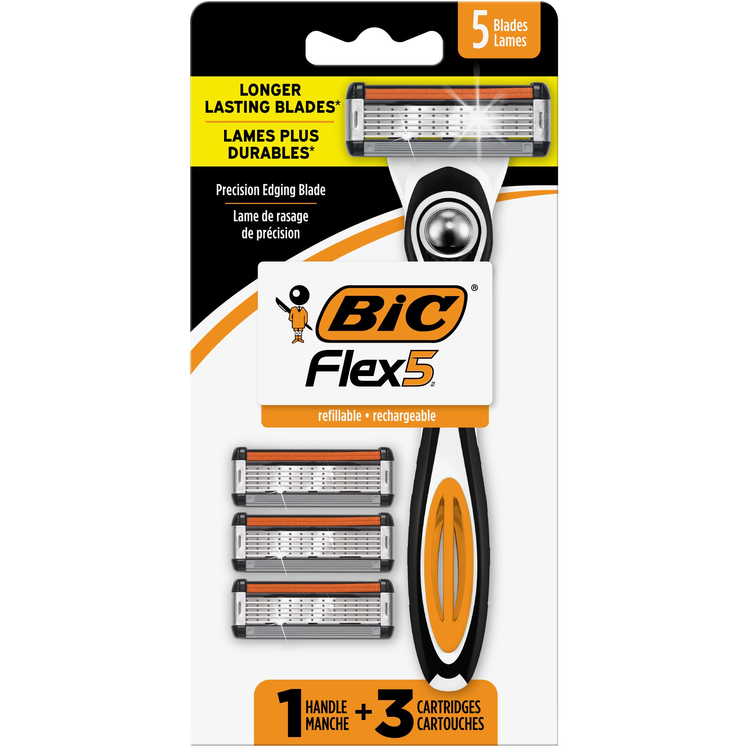 BIC Flex 5 Hybrid Men's 5-Blade Disposable Razor Shaving Kit, 1 Handle ...