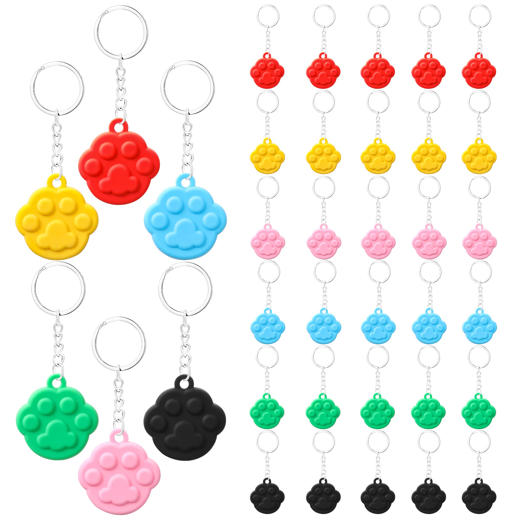 Amazon.com: Weecent 36 Pcs Paw Print Keychain Paw Print Party Favors ...