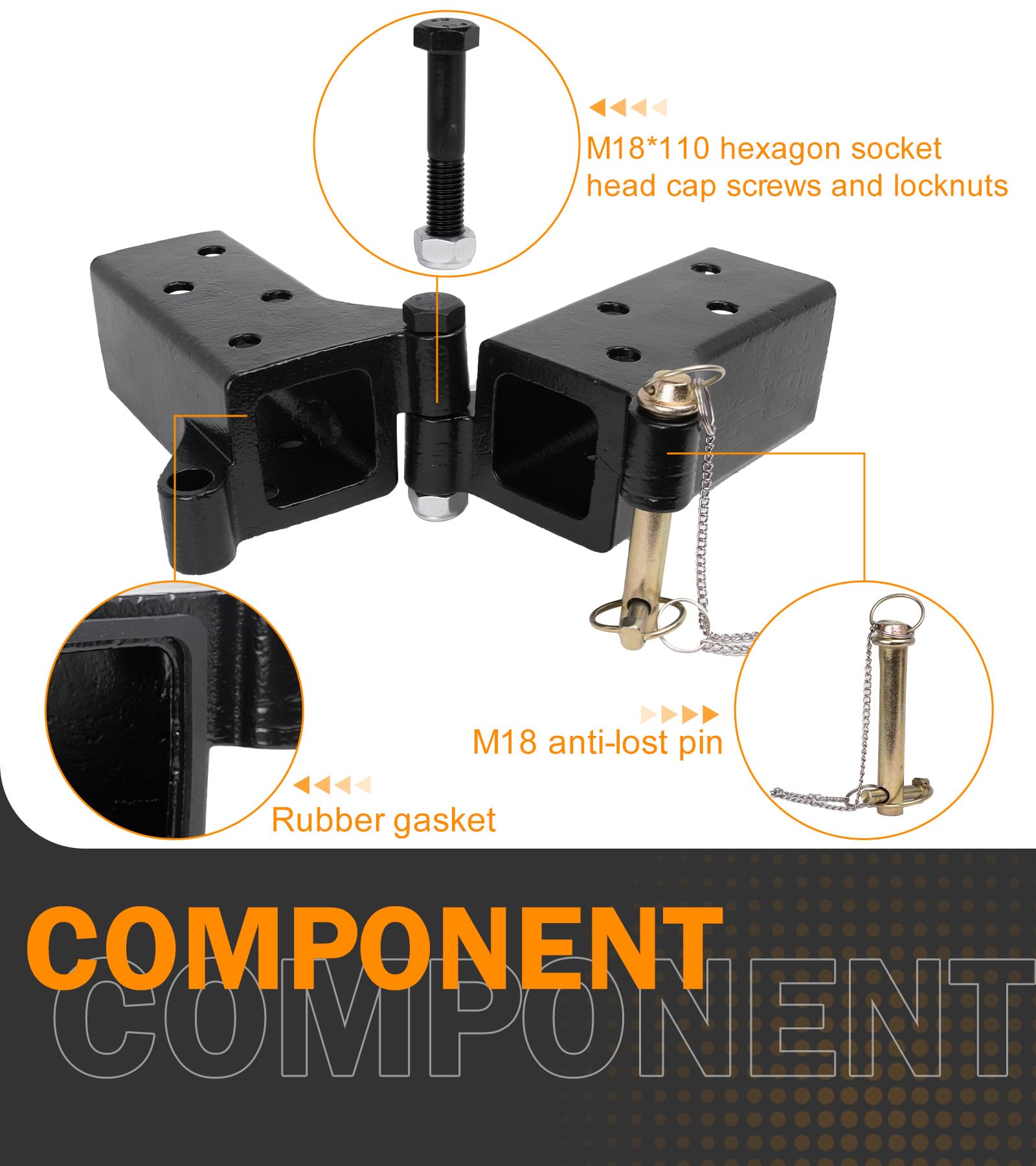 Snapklik.com : Autoholic Fold-Away Bolt-On Hinge Kit Trailer Tongue ...