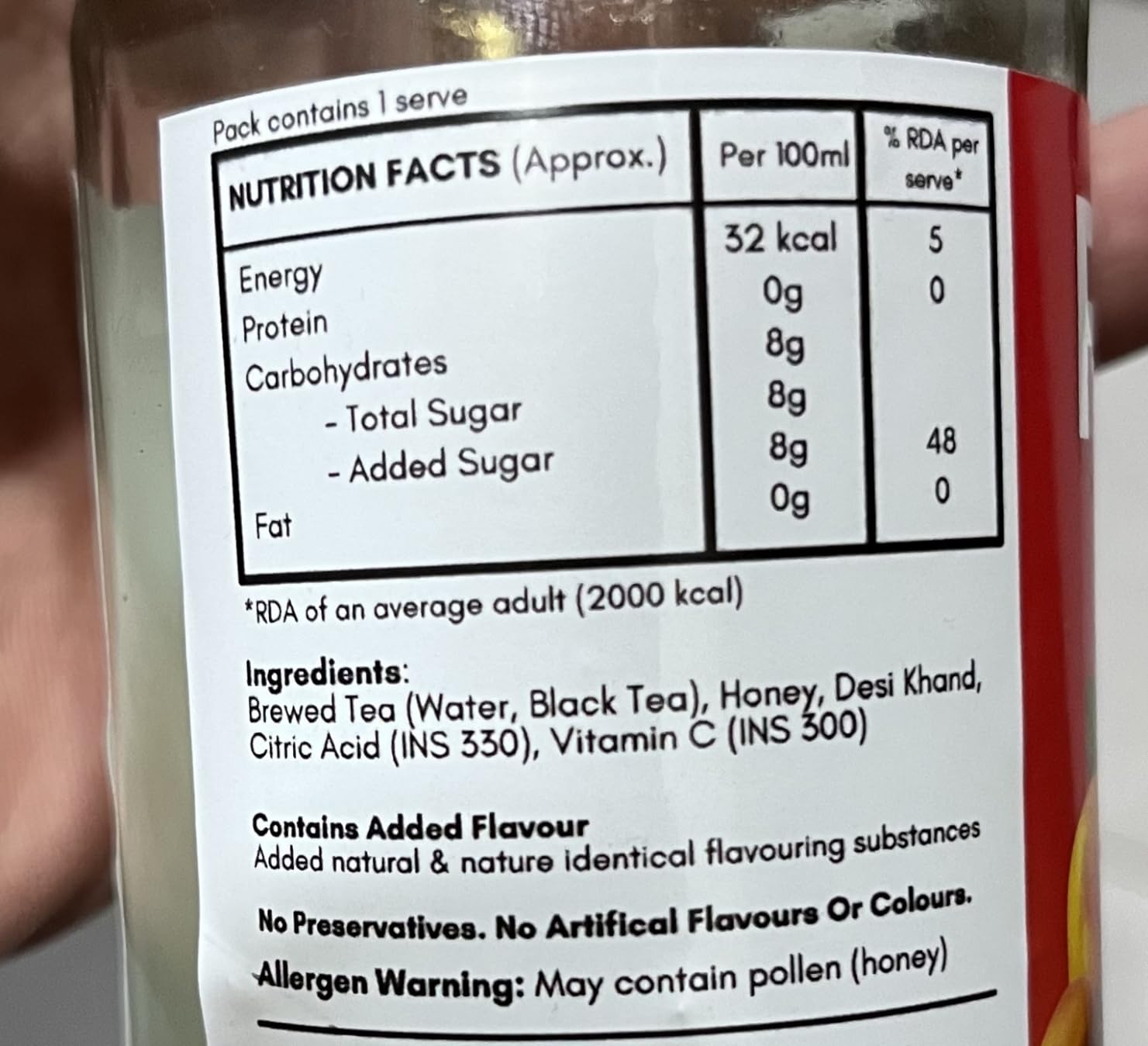 FOMO Classic Peach Iced Tea 300Ml Pack Of 8 Ready-To-Drink Sweetened ...