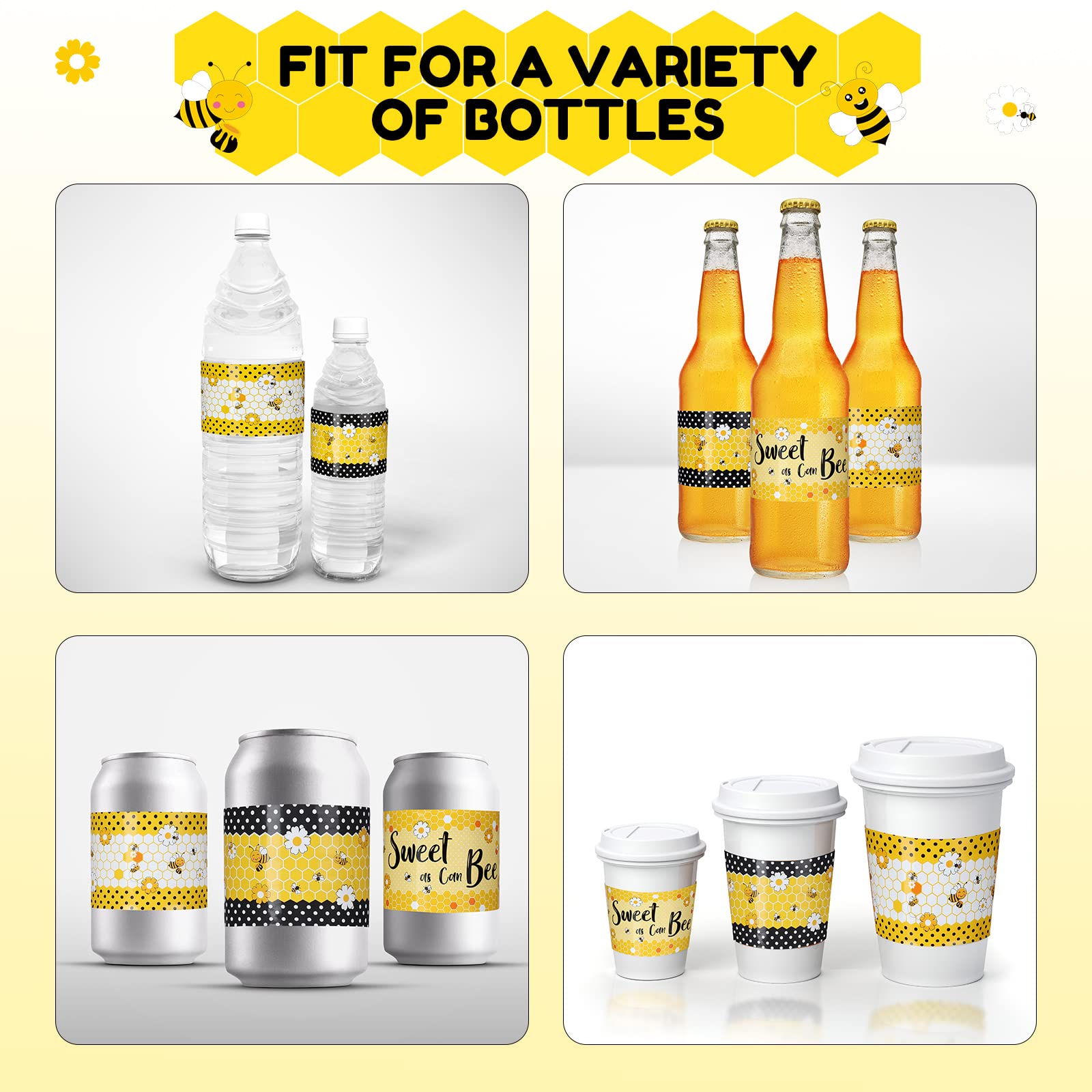 Snapklik.com : 30 Pack Bee Party Water Bottle Labels Bee Party ...