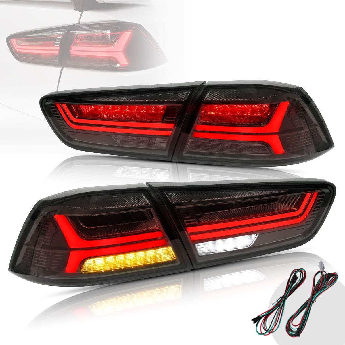 Amazon.com: VLAND Tail lights Assembly Fit for Mitsubishi Lancer & EVO ...