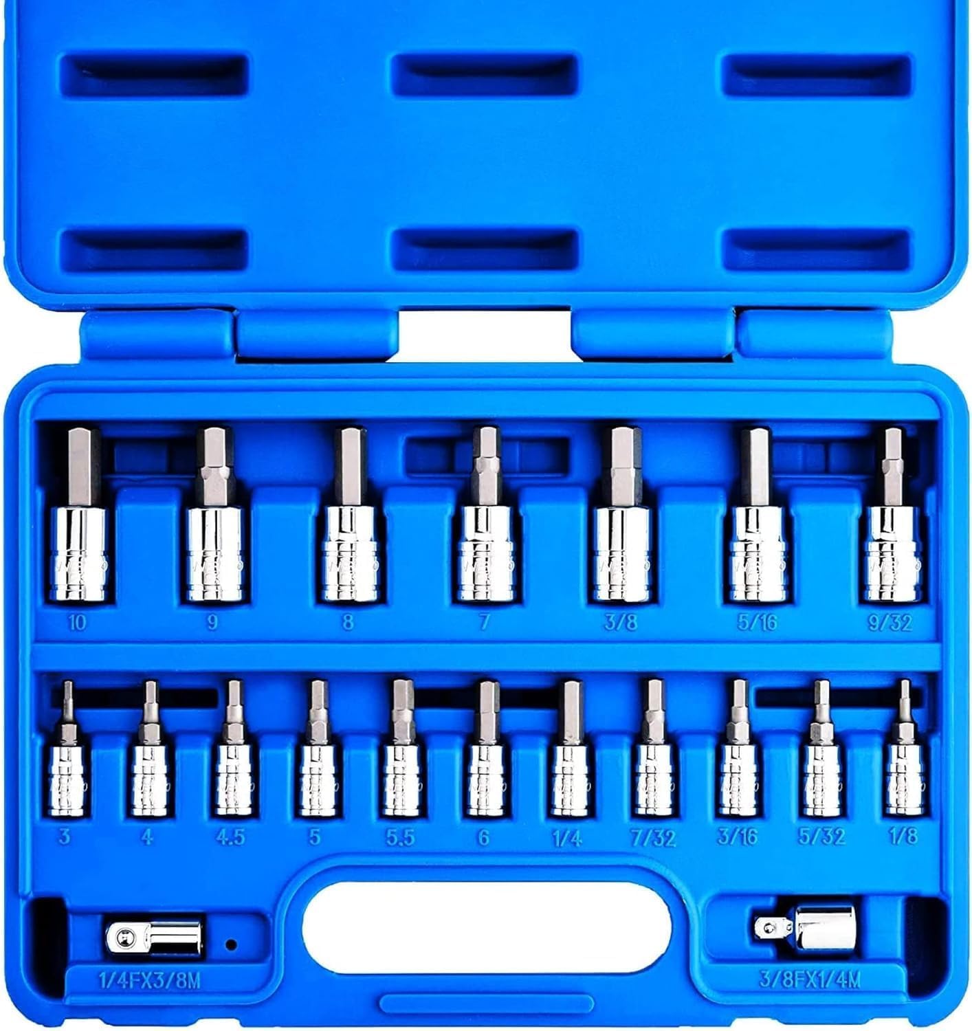 Snapklik.com : 01150A SAE And Metric Hex Bit Socket Set 20 Pieces SAE 1 ...