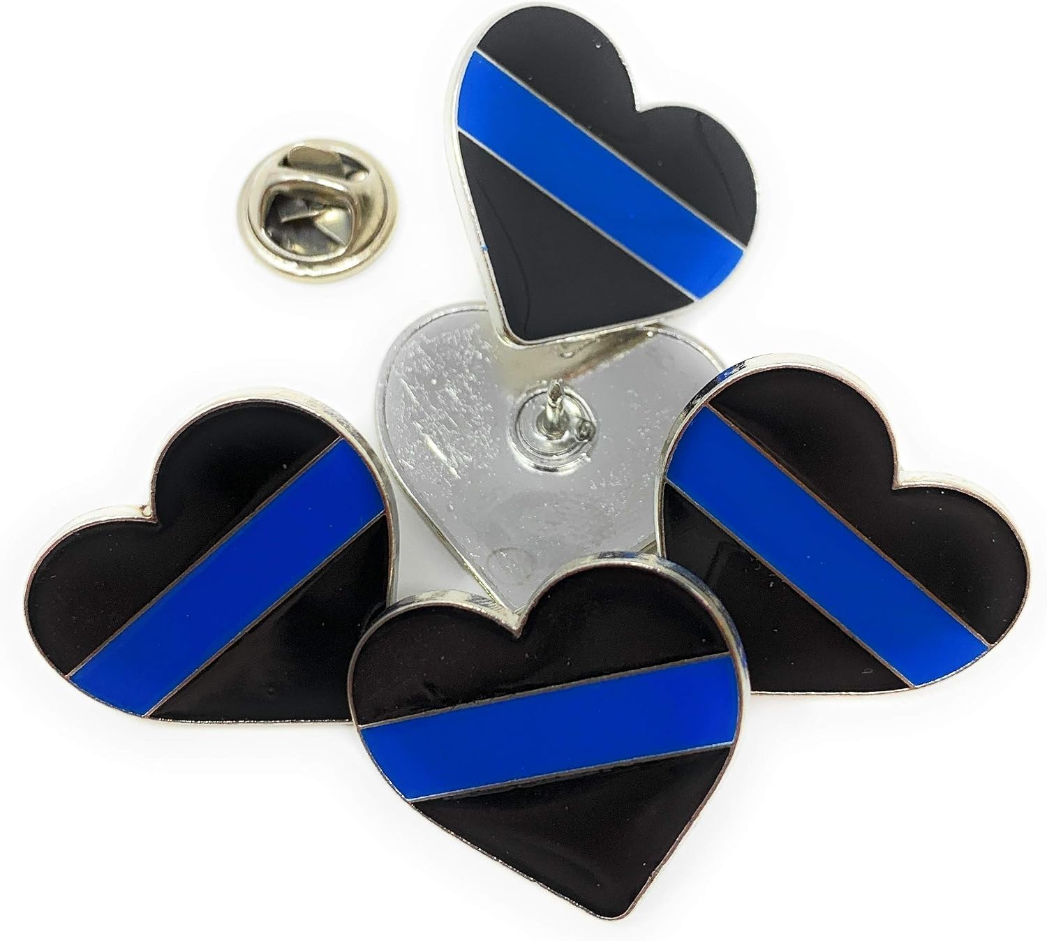 Amazon.com: Bulk 20 Pack Thin Blue Line Heart Police Appreciation Lapel ...