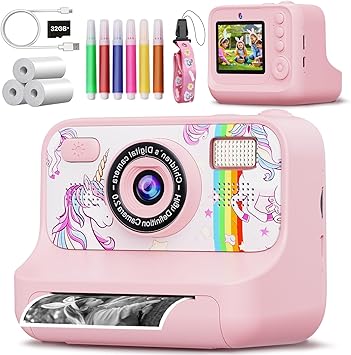 NXPZ Fotocamera Istantanea per Bambini, Fotocamera Bambini HD 1080P con ...