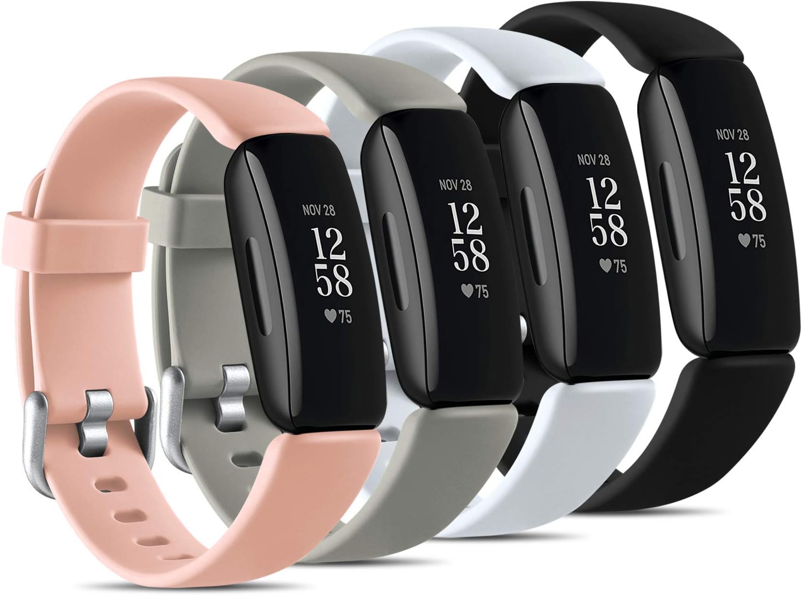 Amazon.com: 4 Pack Replacement Bands Compatible for Fitbit Inspire HR ...