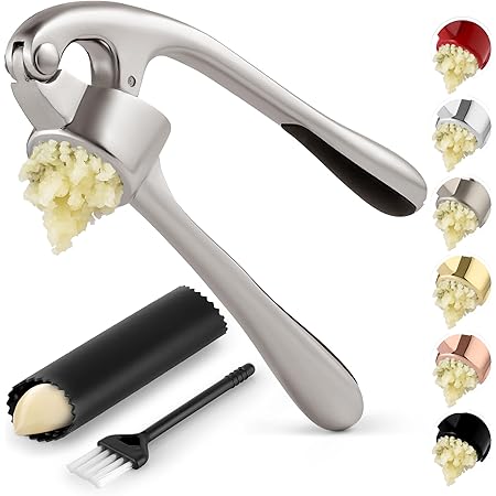 Amazon.com: Premium Garlic Press with Soft Easy-Squeeze Ergonomic ...