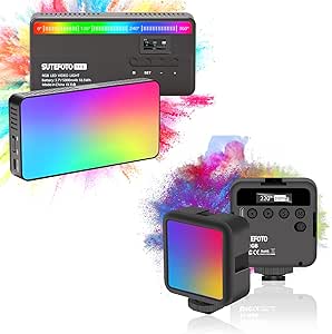 Amazon.com: Sutefoto Luces de video RGB, luz de cámara LED portátil a ...