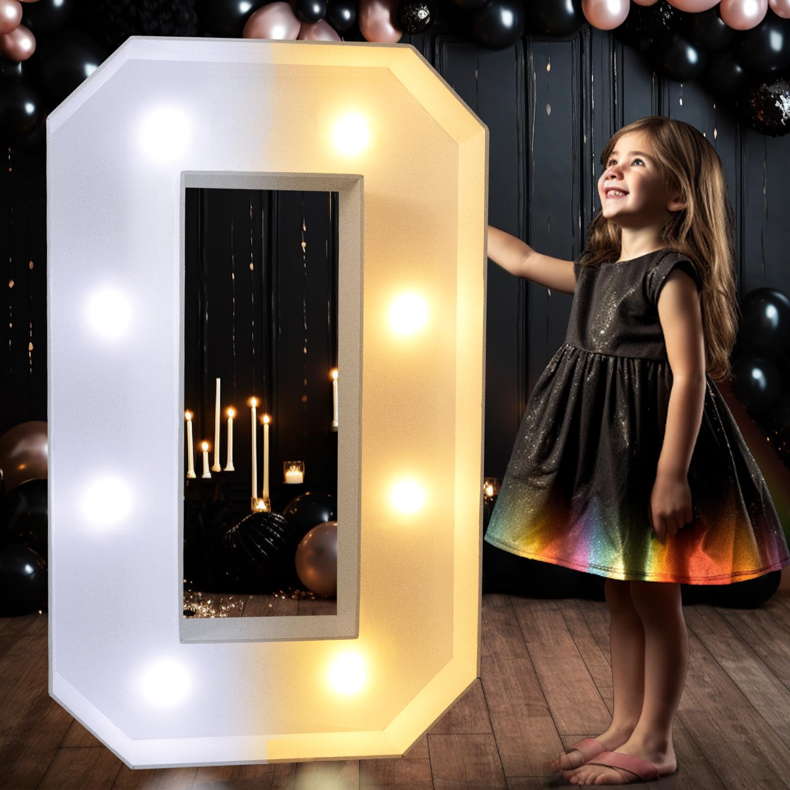 Pooqla 3FT Light Up Numbers, LED Giant Lighted Marquee Numbers, Mosaic ...