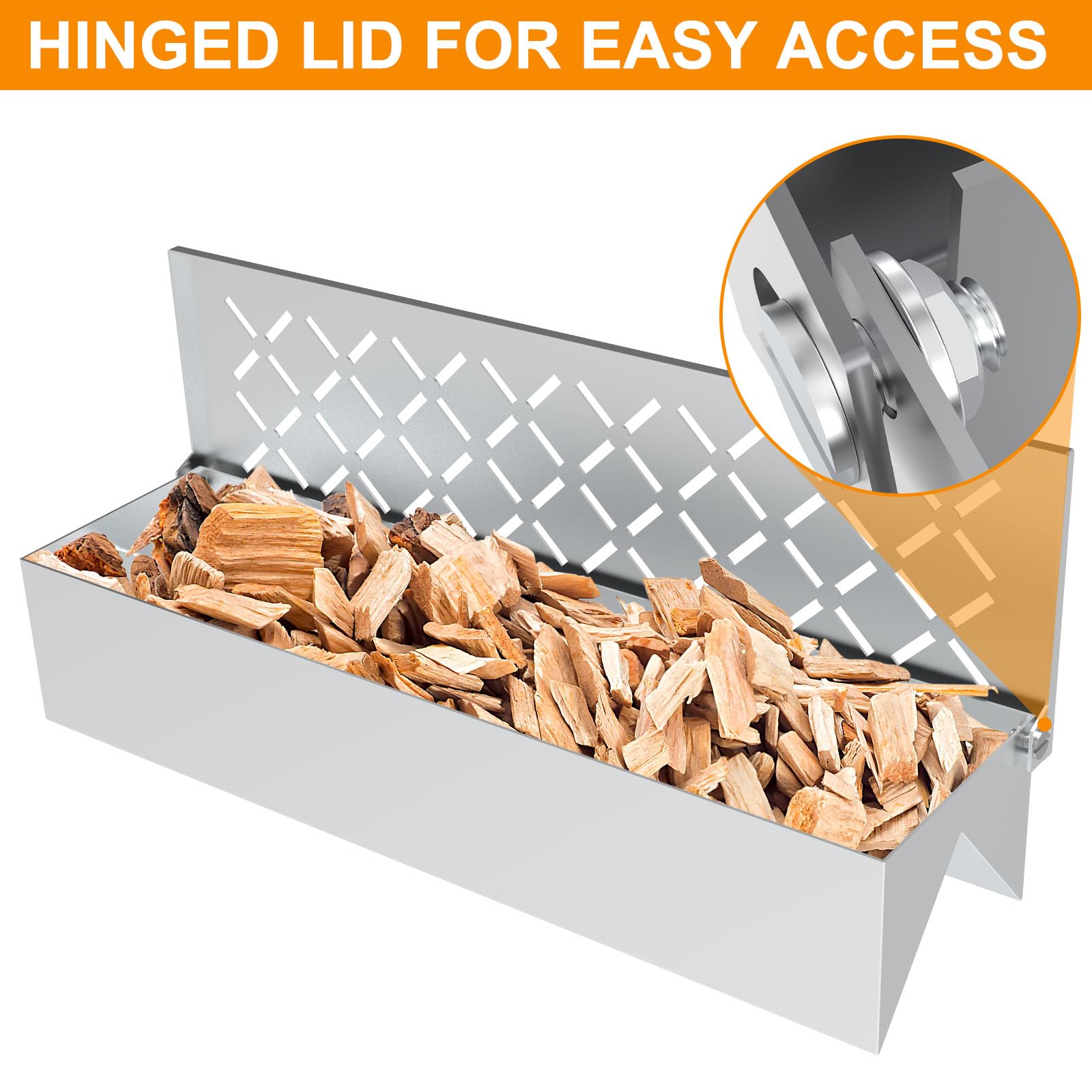 Snapklik.com : Smoker Box V-shape For Charcoal & Propane Gas Grill ...