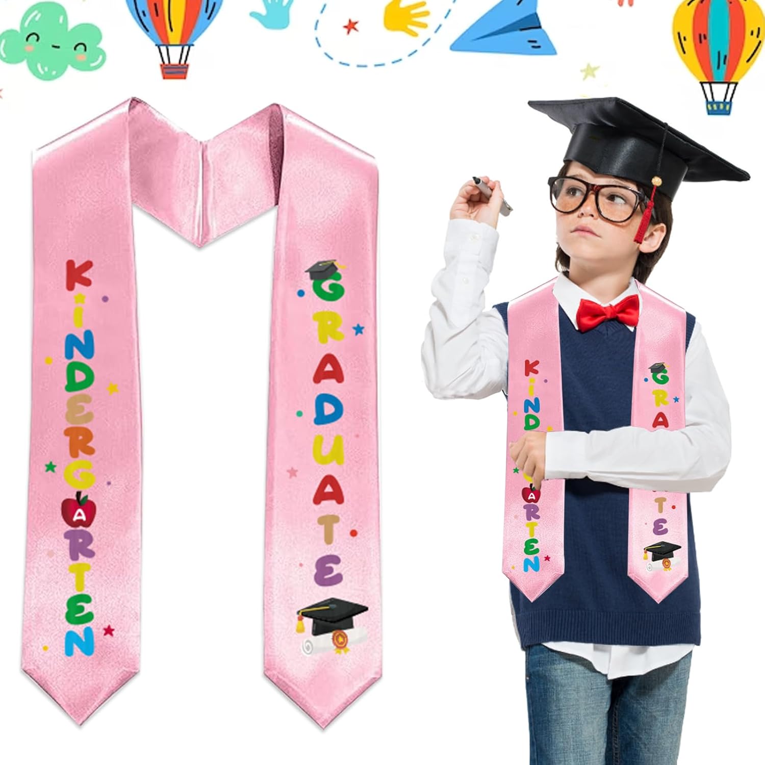 Amazon.com: ABTOLS 2024 Kindergarten Graduate Sash Graduation Double ...