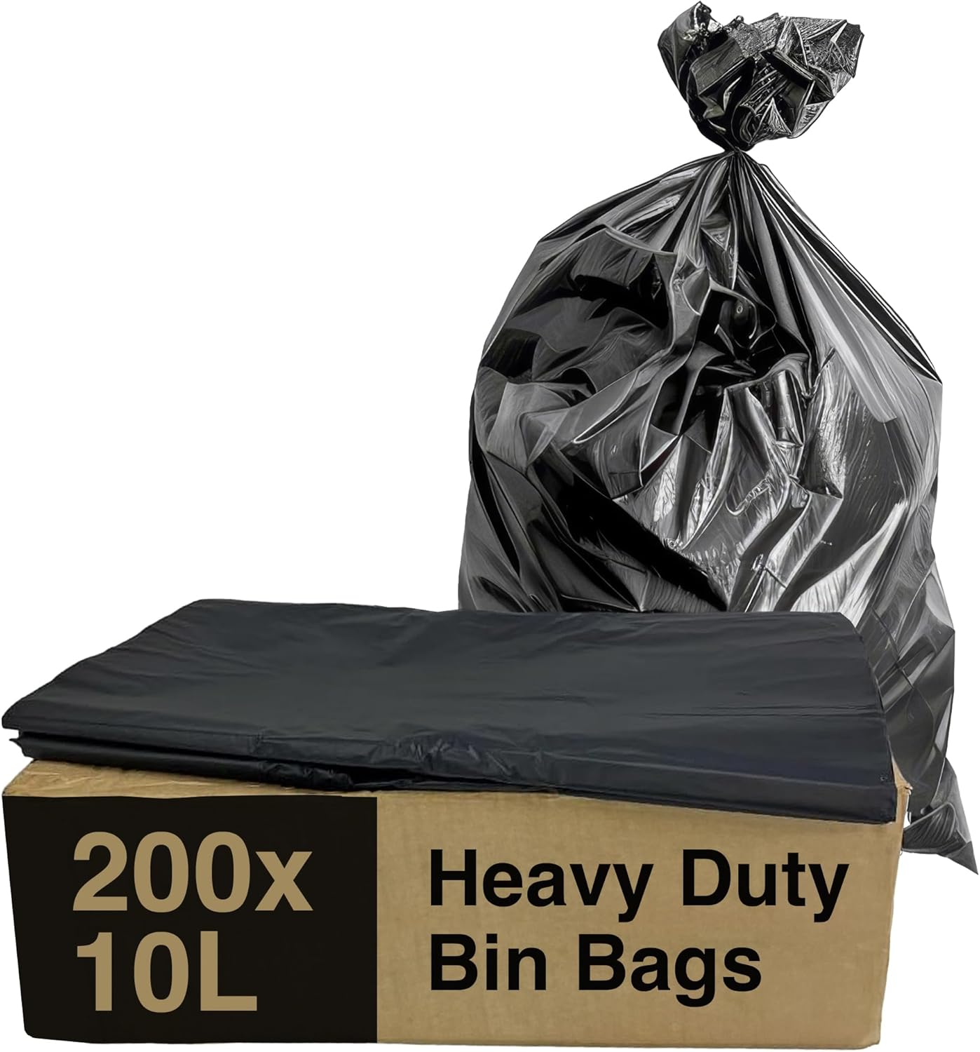 Clearly 200 Heavy Duty Black Rubbish Bin Bags - Refuse Sacks - 18" x 29 ...