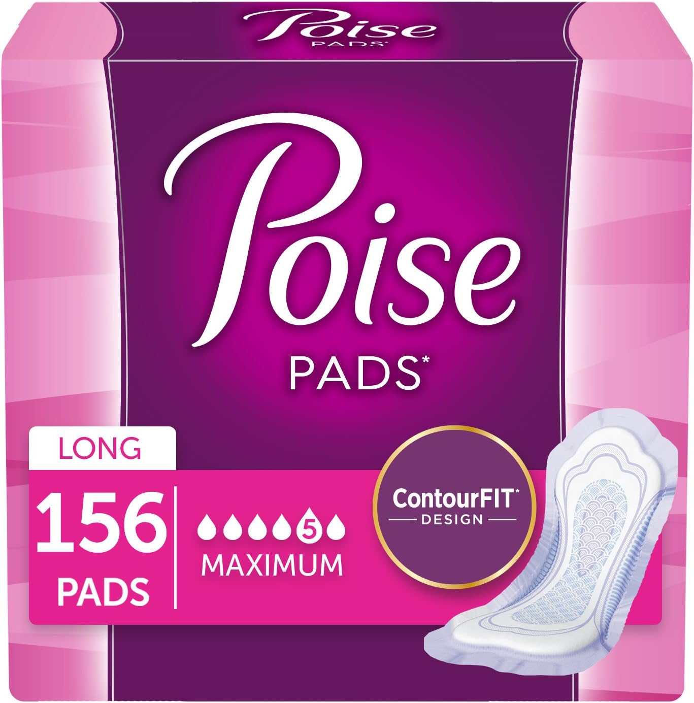 Amazon.com: Poise Incontinence Pads, Maximum Absorbency, Long ...