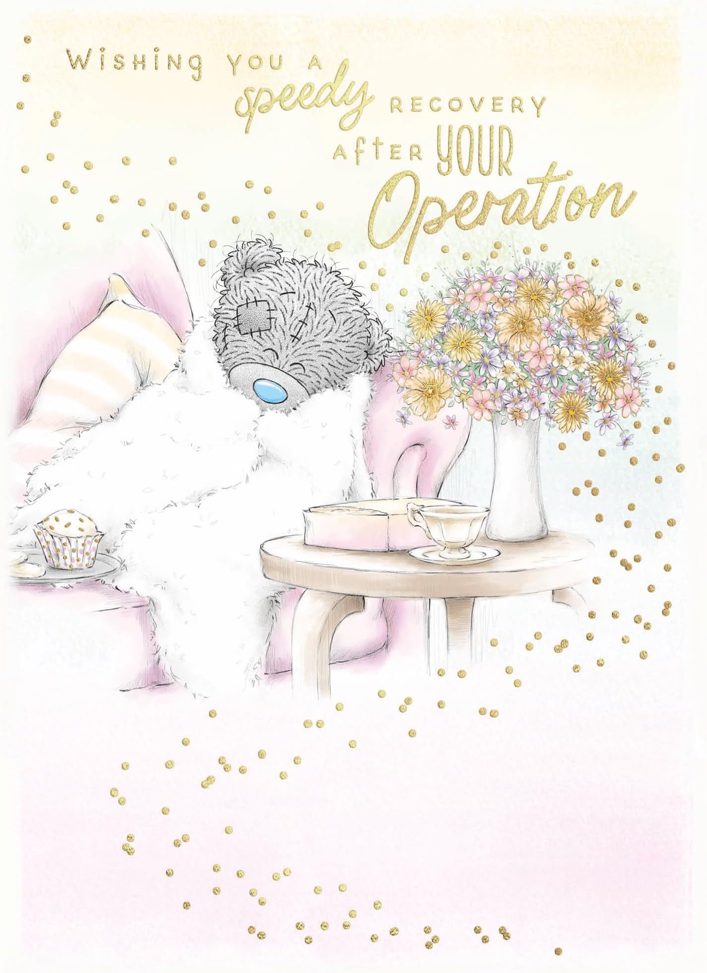 Me to You Speedy Recovery Card Tatty Teddy Holding Flower - Official ...