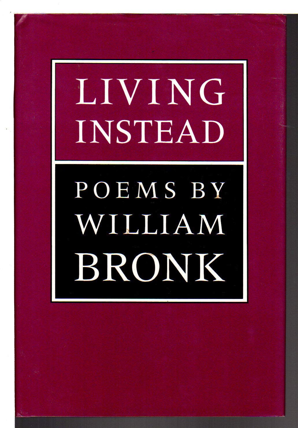 Living Instead: Bronk, William: 9780865474635: Amazon.com: Books