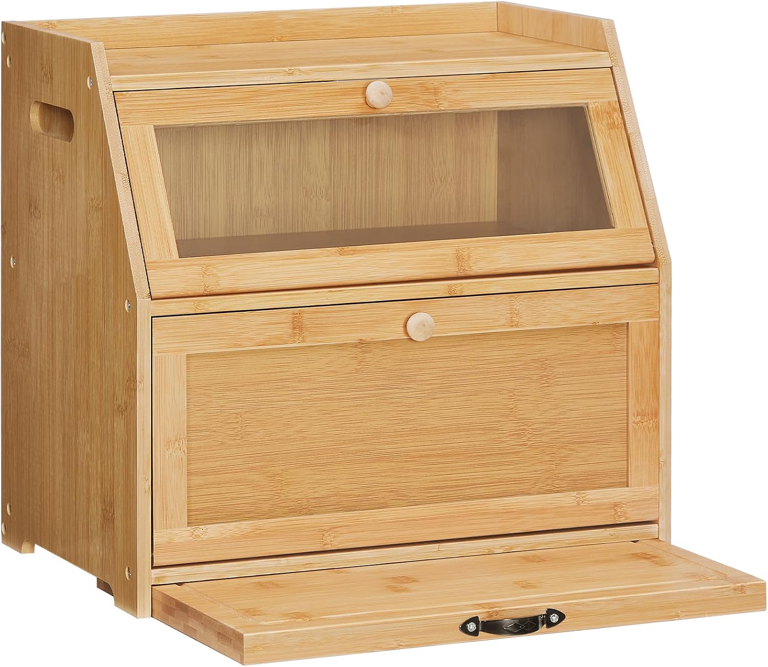 Amazon.com: HOOBRO Bread Box, Bread Box For Kitchen Countertop, Large ...