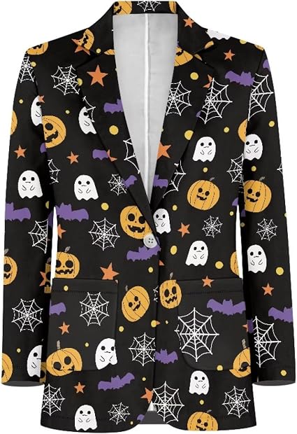 Wdktrgetd Halloween Blazer Lightweight Suit Jackets for Women Wrinkle ...
