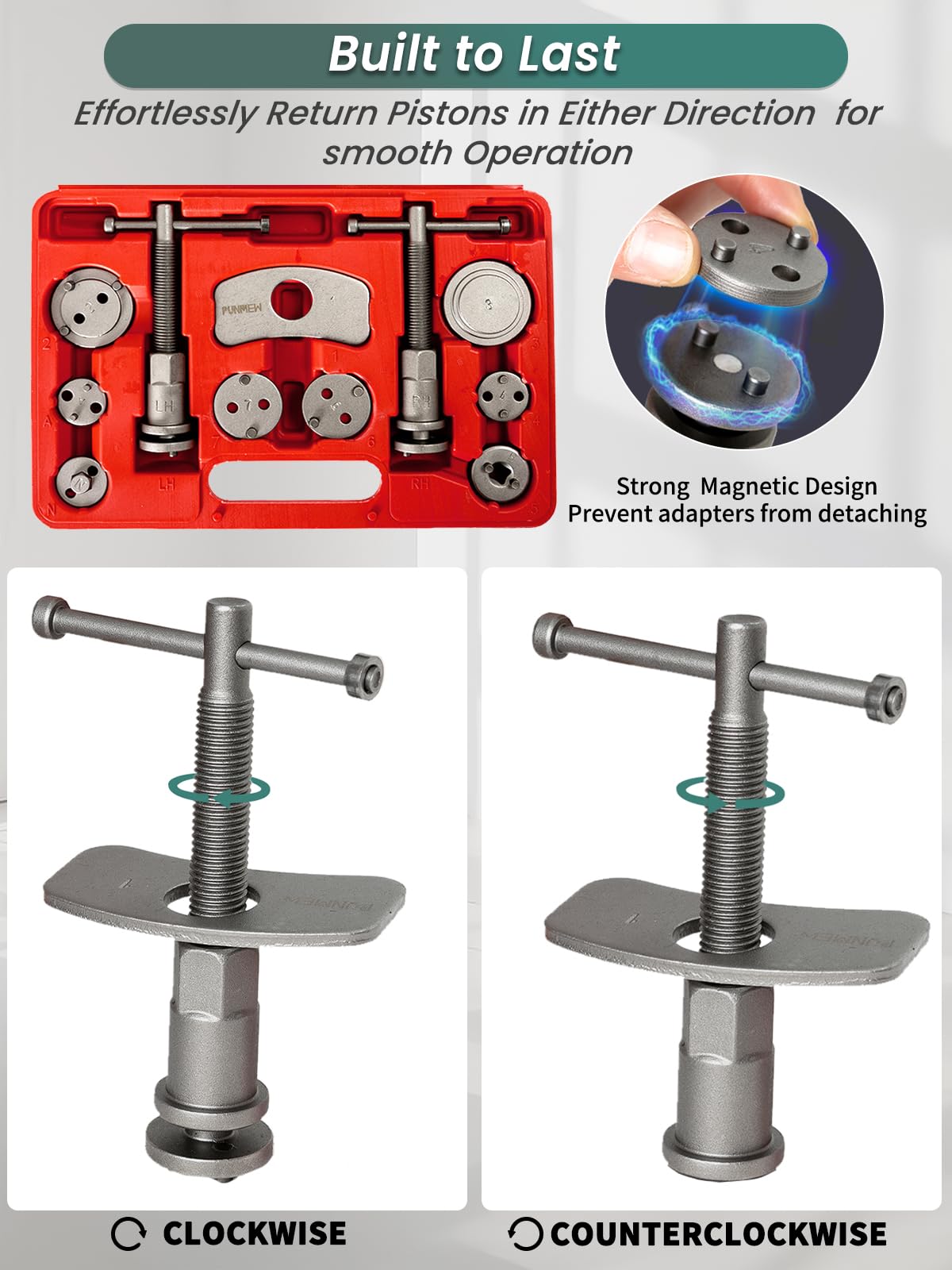 Snapklik.com : Punmew Brake Caliper Compression Tool 24-Piece Heavy ...