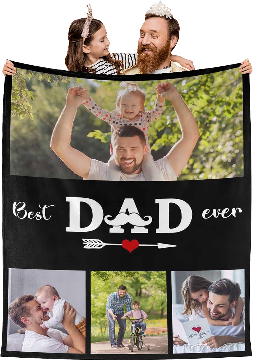 Amazon.com: MIPISEM Custom Dad Blanket with Pictures, Customized Happy ...