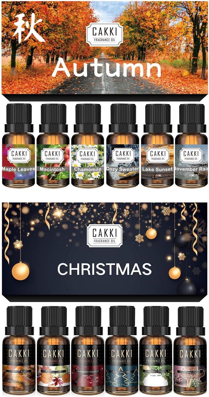 Amazon.com: CAKKI Essential Oil Sets Bundle, Autumn & Christmas ...