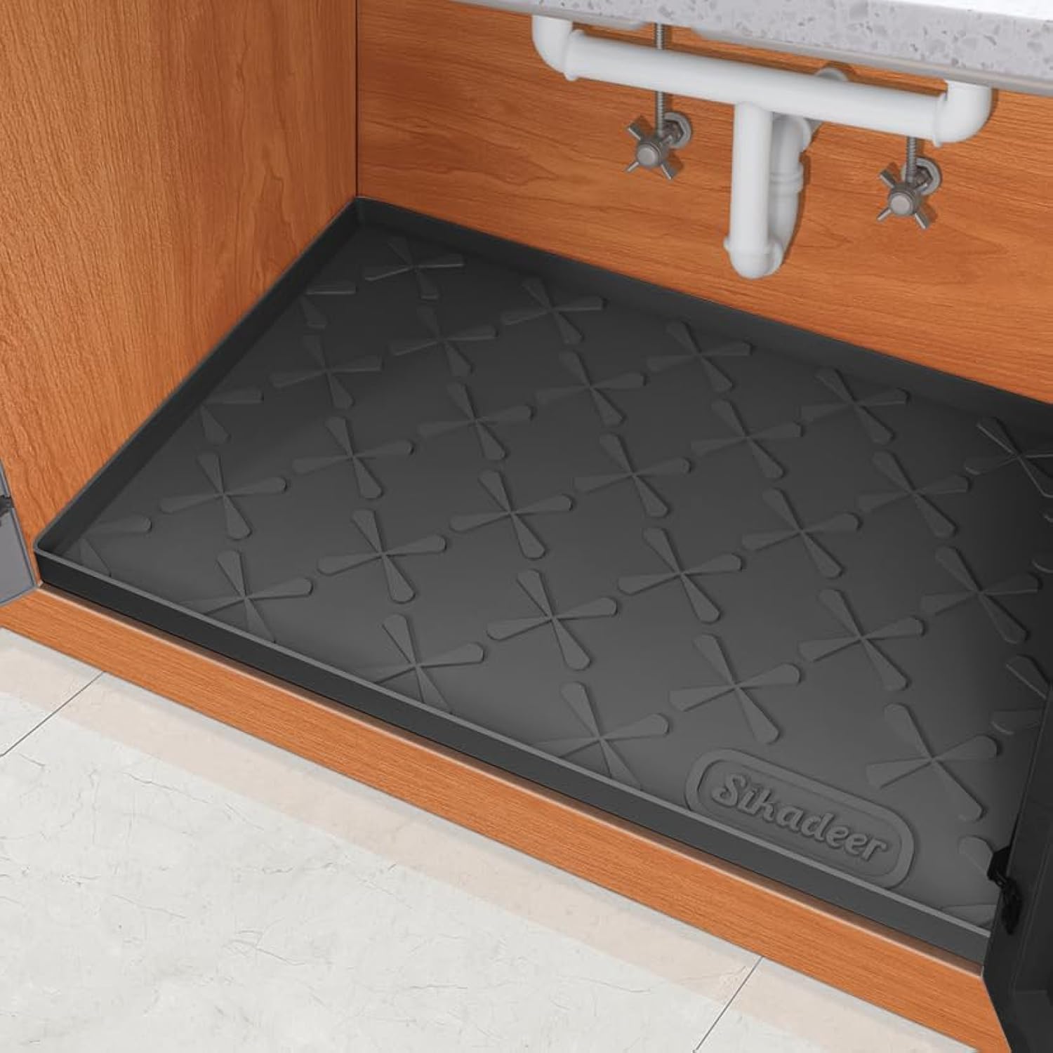 Amazon.com: SIKADEER 37" x 22" Under Sink Mat Waterproof, Silicone Mat ...