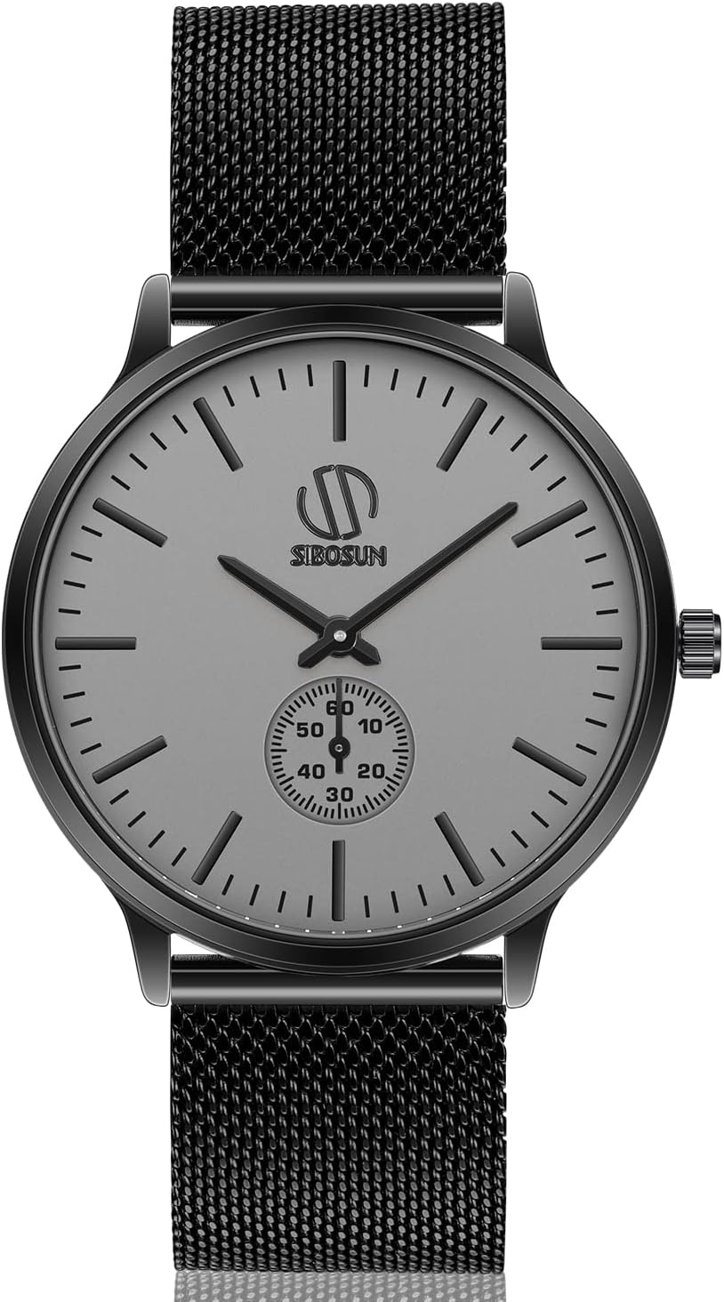 Amazon.com: SIBOSUN Mens Watches Ultra-Thin Minimalist Wrist Watches ...