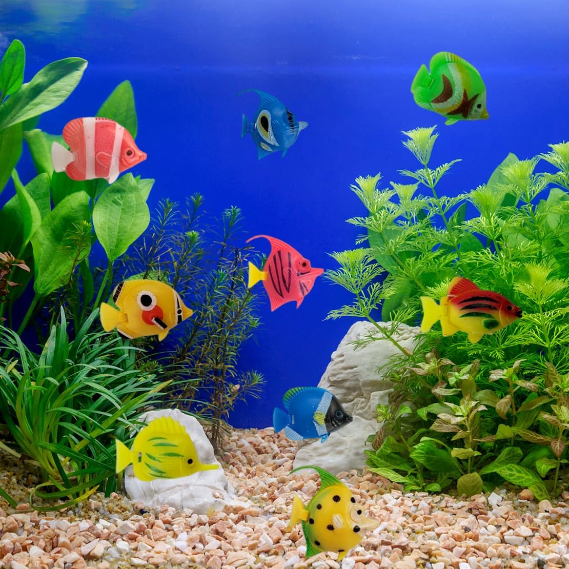 30 peces flotantes de plástico, peces falsos pequeños coloridos, peces ...
