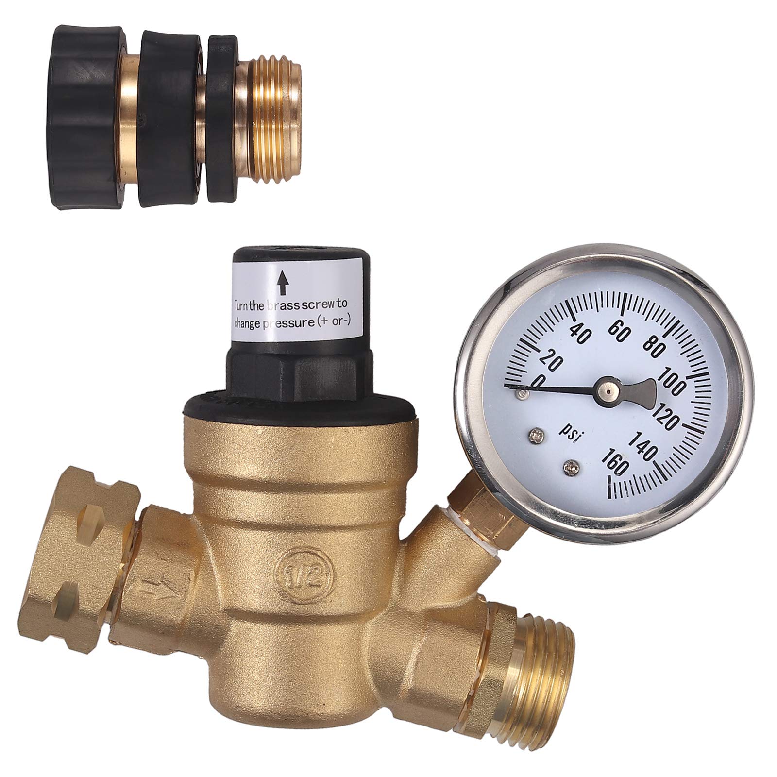 Buy AUTOUTLET RV Water Pressure Regulator Valve with Gauge and Inlet ...