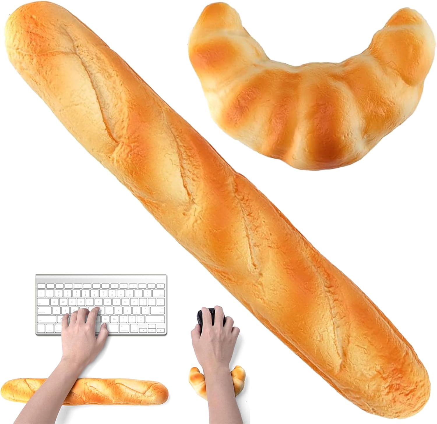 Amazon.com: ESiiFuu 2PCS Bread Wrist Rest Simulated Baguettes Shape ...