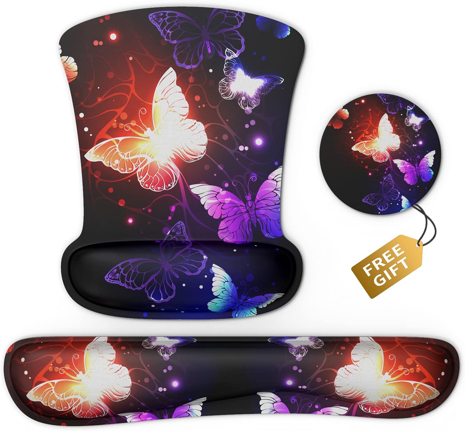 Amazon.com: Mouse Pad & Keyboard Set Memory Foam Non-Slip Rubber Base ...