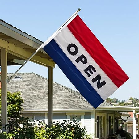 Amazon.com : NEW 3x5 Vertical OPEN Sign Flag 3ft x 5ft Large Banner ...