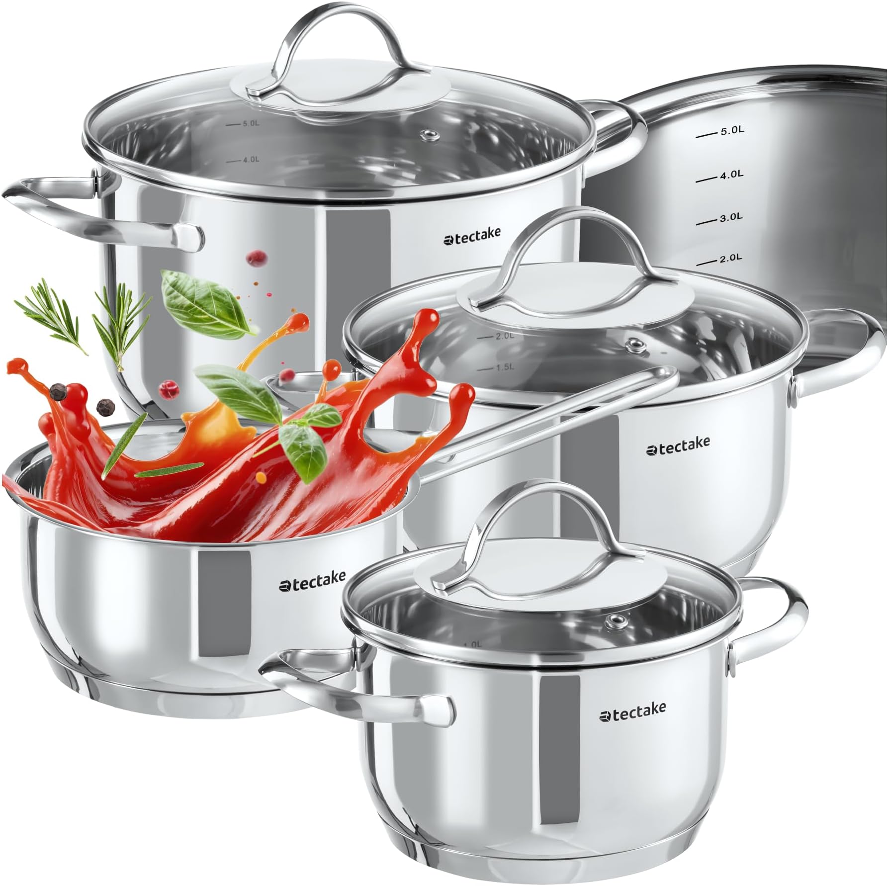 Amazon.de: Topfset aus Edelstahl, Großes Kochgeschirr Induktion ...