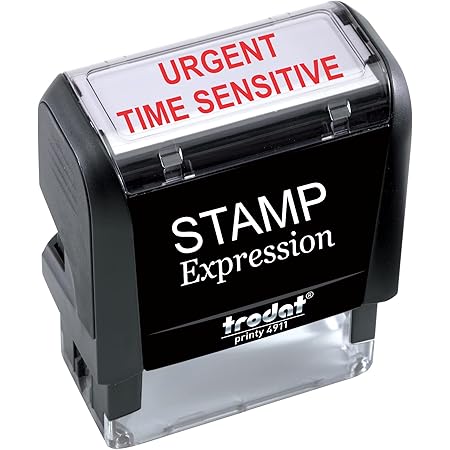 Amazon.com : StampExpression - Urgent TIME Sensitive Office Self Inking Rubber Stamp - Red Ink ...