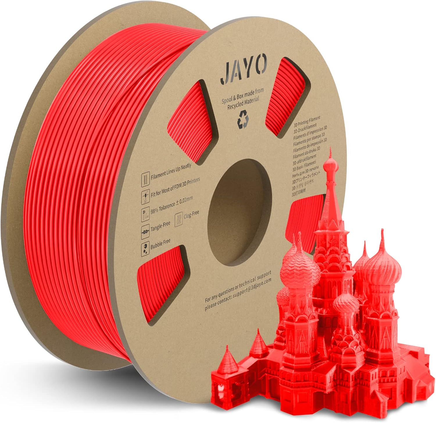 JAYO PLA+ Filament 1.75mm, PLA Plus 3D Printer Filament 1.1KG, Neatly ...