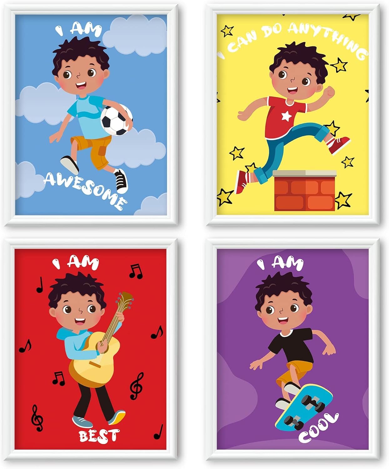 Amazon.com: BigButer Motivational Wall Art Boys Room Decor Black Baby ...