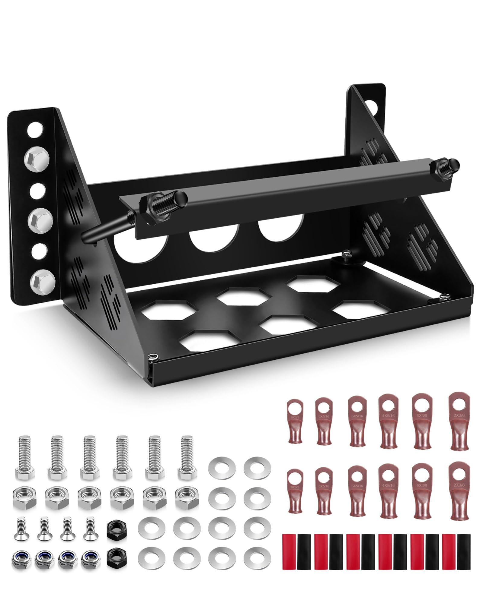 Amazon.com: Metal Steel Battery Mounting Box Tray Bracket with Battery ...
