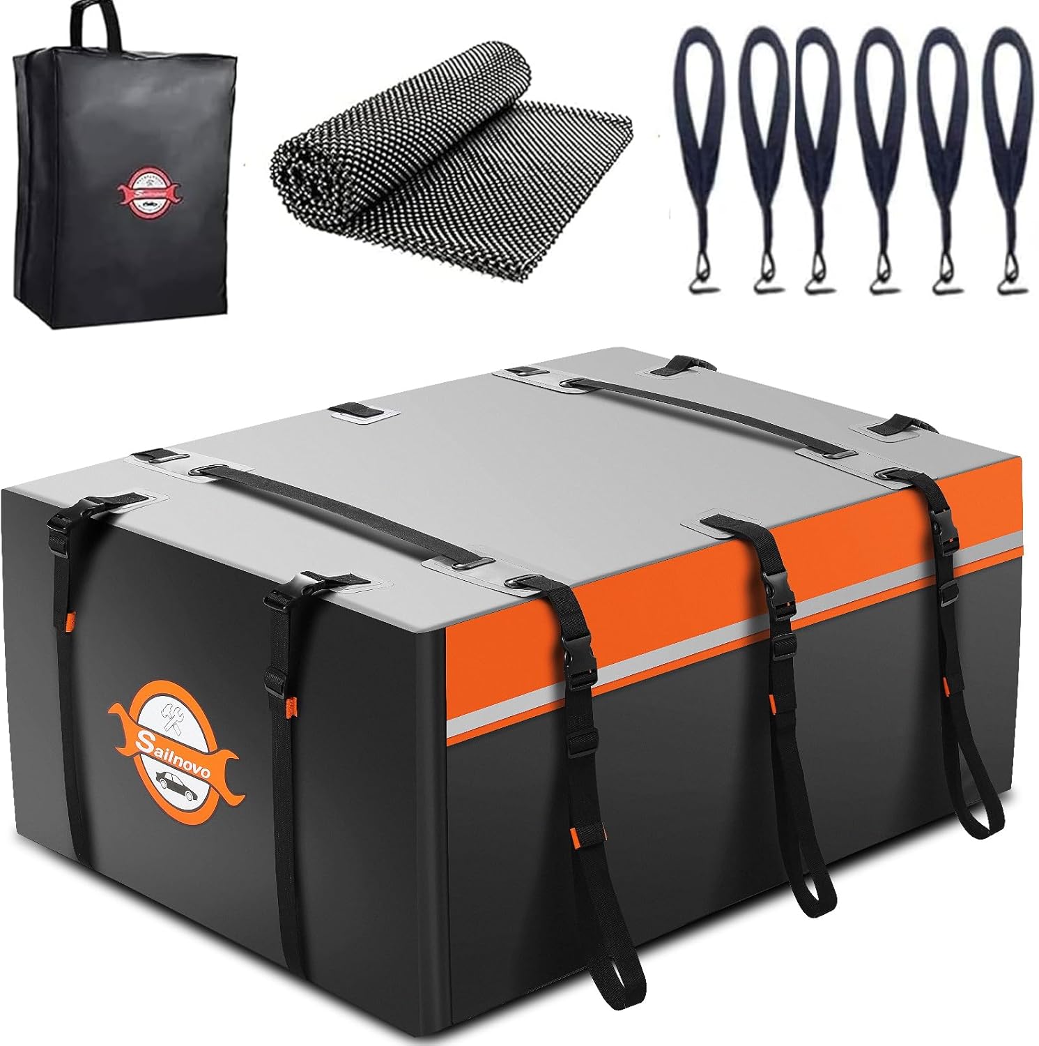 Sailnovo Roof Bag 20 Cubic Waterproof Roof Box for Cars with/without ...