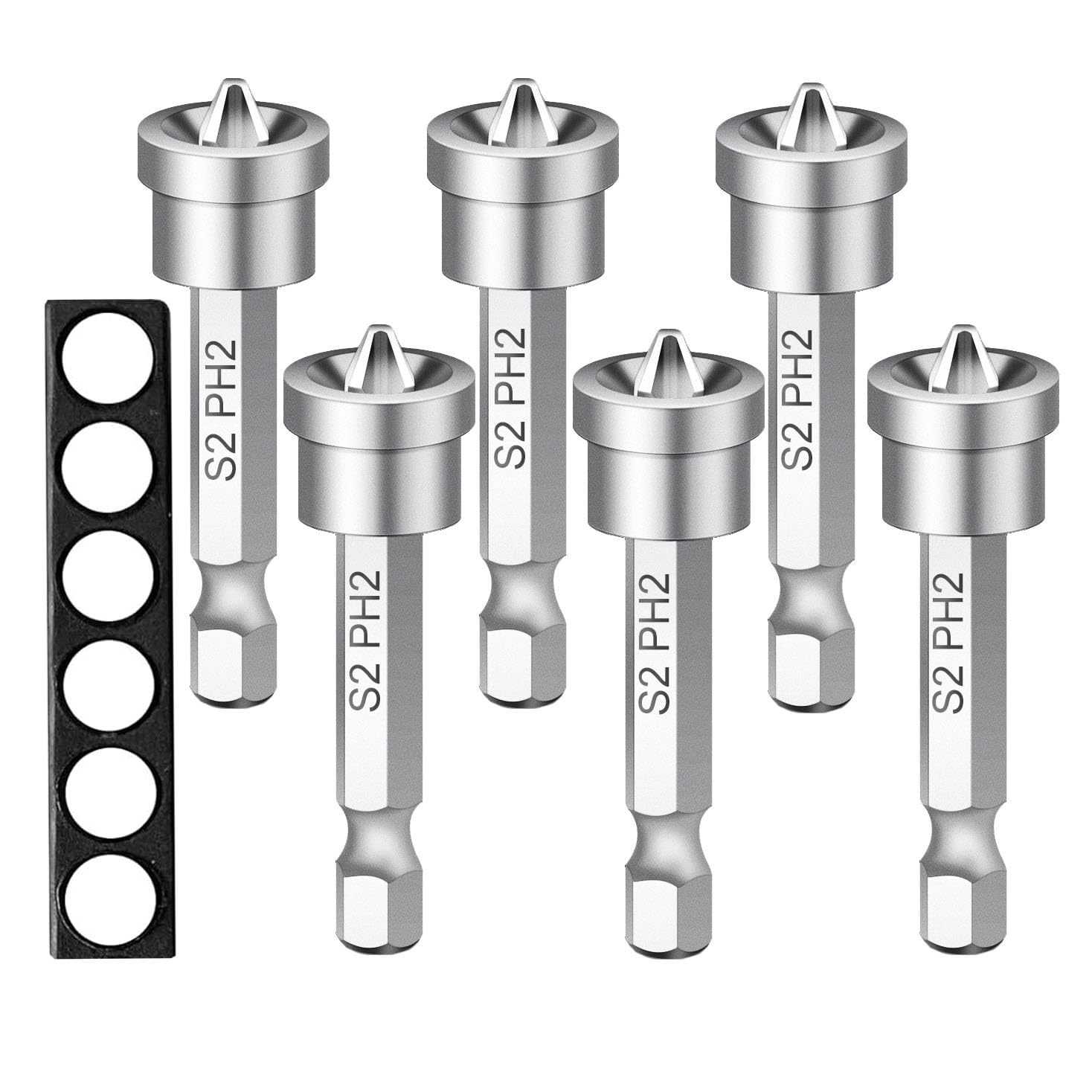 6PCS Positioning Screwdriver Bits Set Magnetic PH2 Bits for ...