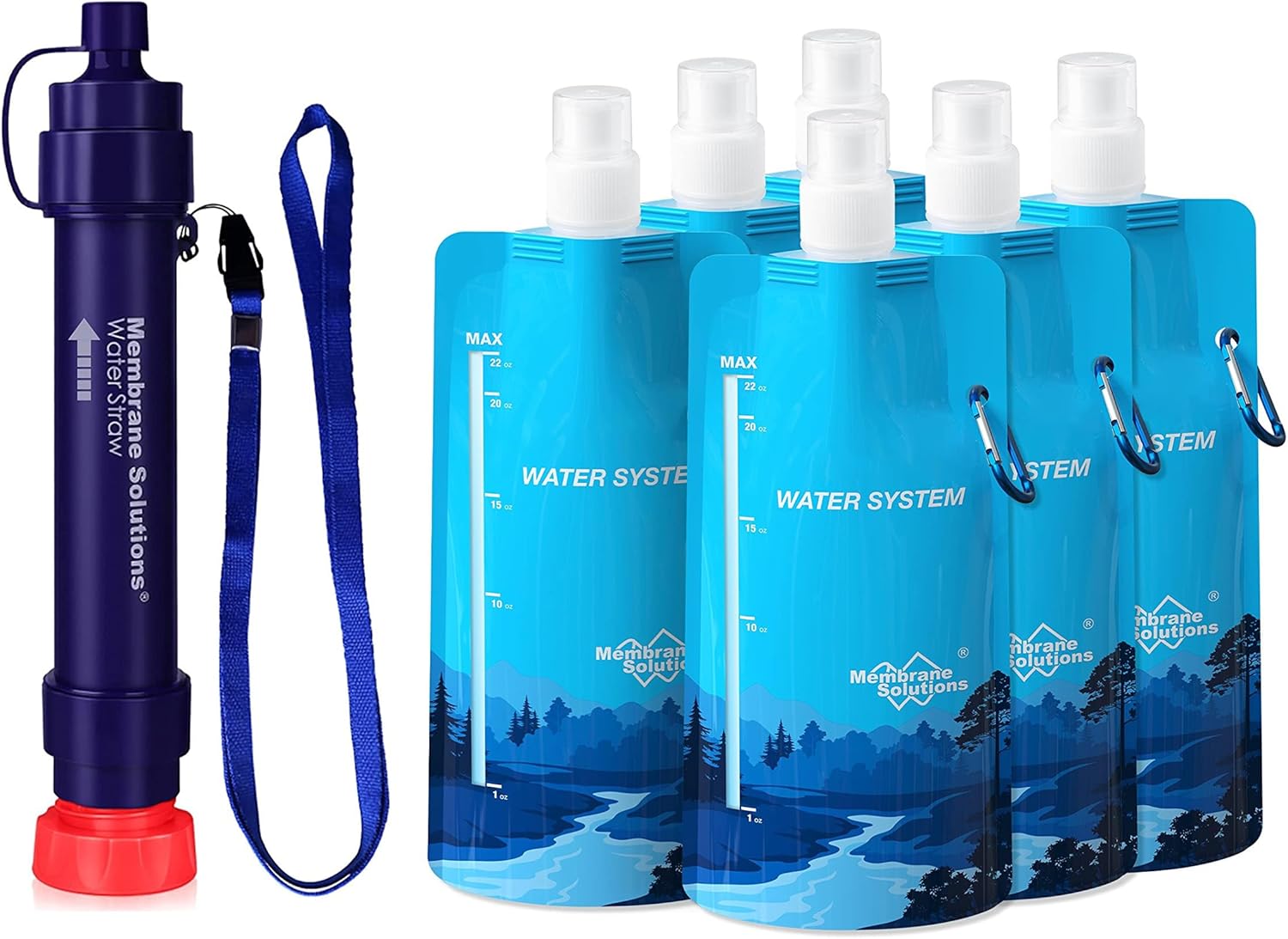 Amazon.com : Membrane Solutions S2 Detachable Water Filter Straw (Pack ...