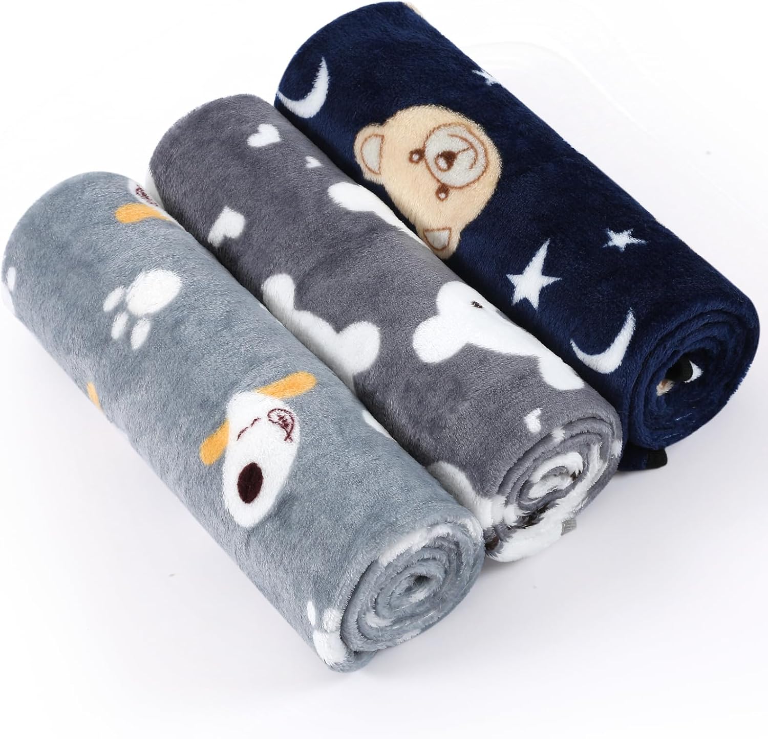COMSLE Fluffy Dog Blankets Washable for Small Medium Large Dogs, 3 Pack ...
