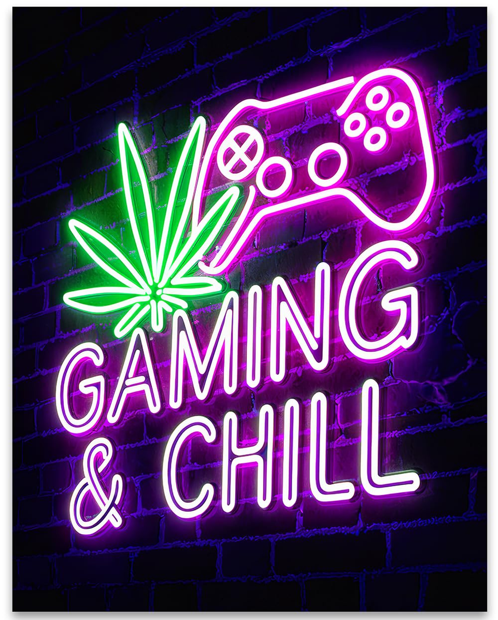 Amazon.com: Gaming & Chill Neon Light Glow-Console Controller & Weed ...