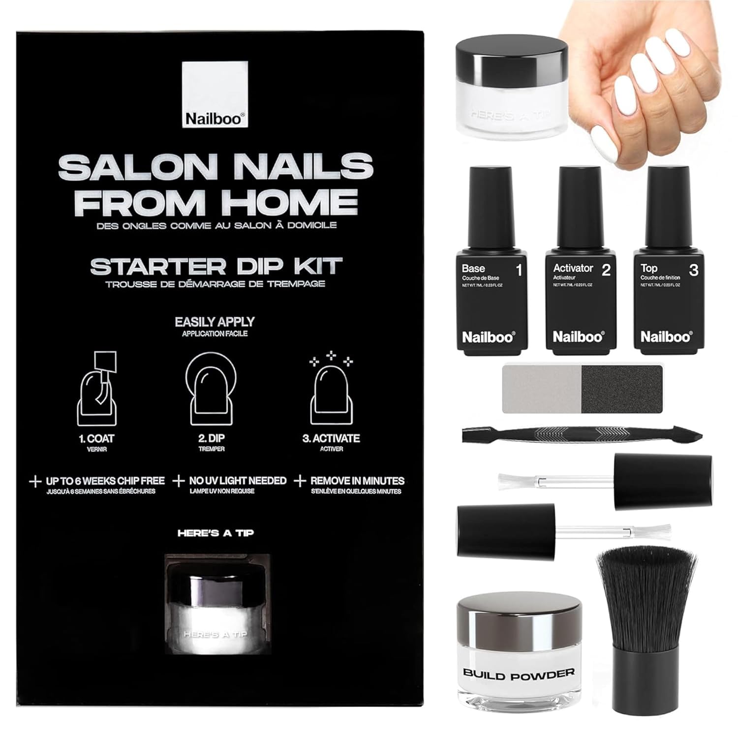 Amazon.com: Nailboo Here's a Tip Premium Dip Nails Starter Kit, Nail ...
