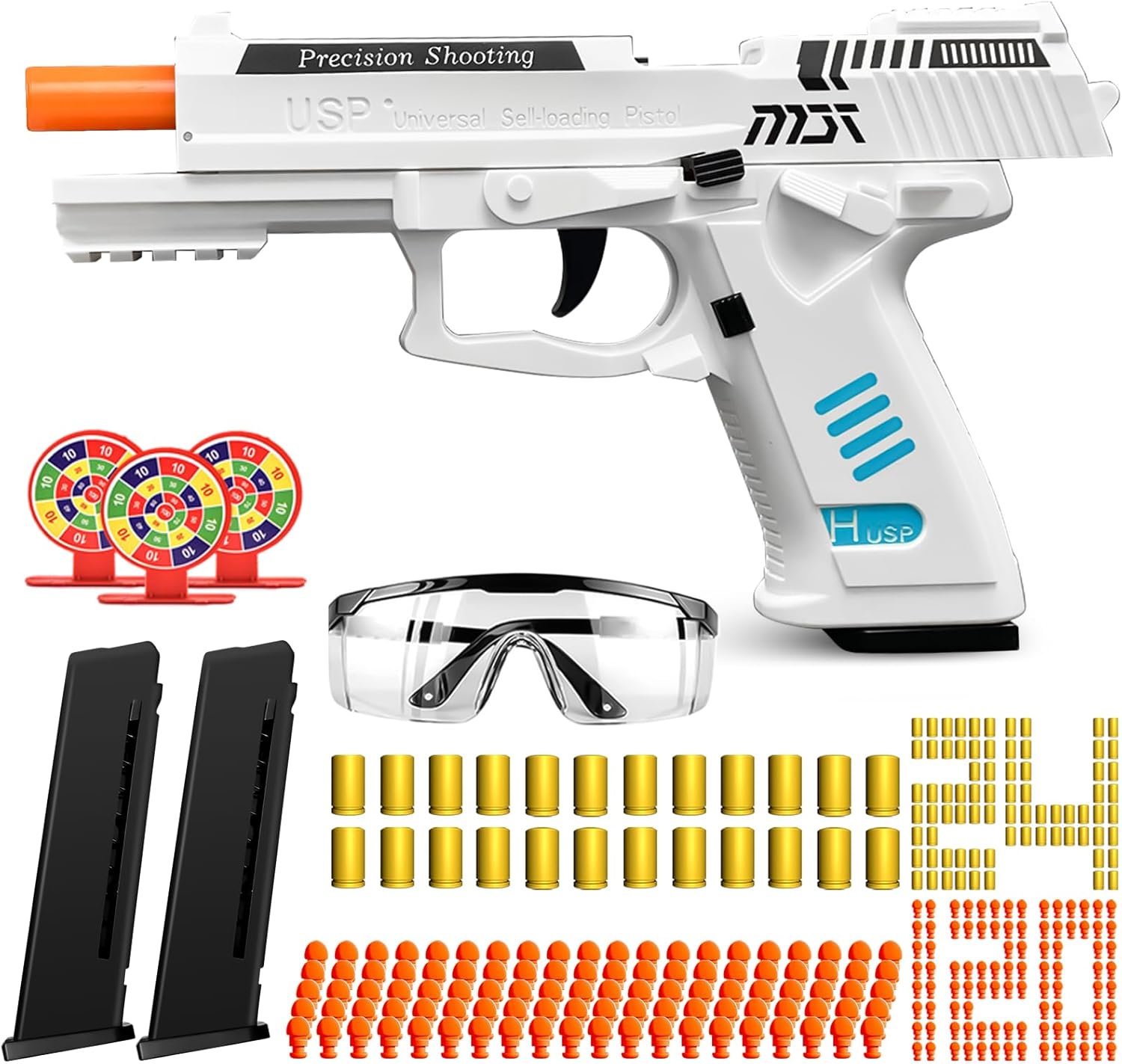 Amazon.com: Toy Gun with Automatic Reloading Rebound Shell Ejecting and ...