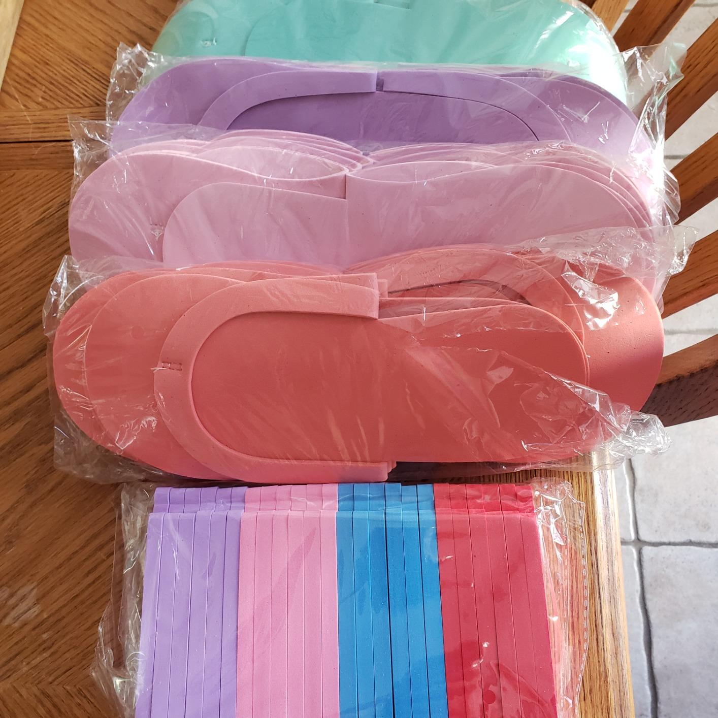 Amazon.com: Tbestmax 24 Pair Disposable Flip Flops, Random Color Foam ...