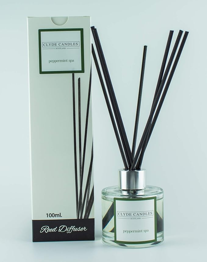 Peppermint Spa Reed Diffuser - Clyde Candles, Luxury Diffuser Oil with ...